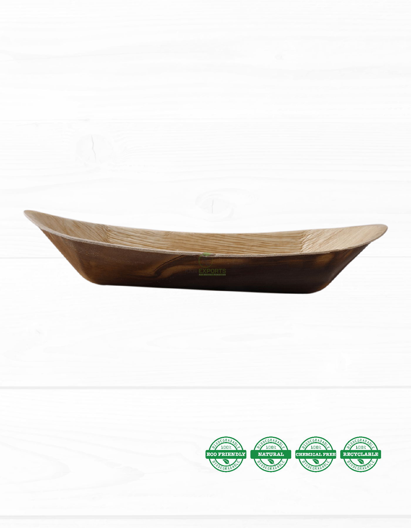 12 x 5.75 Inch Big Boat Plate ~ KKN Exports | Areca Leaf Exports